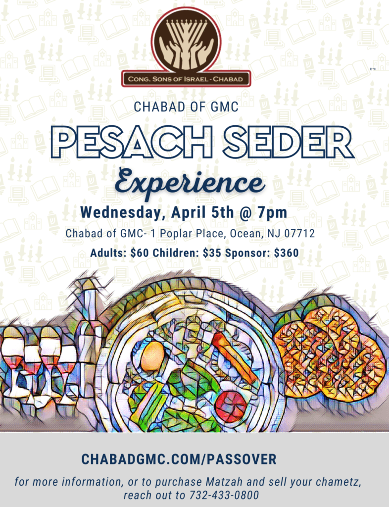Passover Seder - Wednesday, April 5th 2023 at 7pm - Chabad of Greater ...